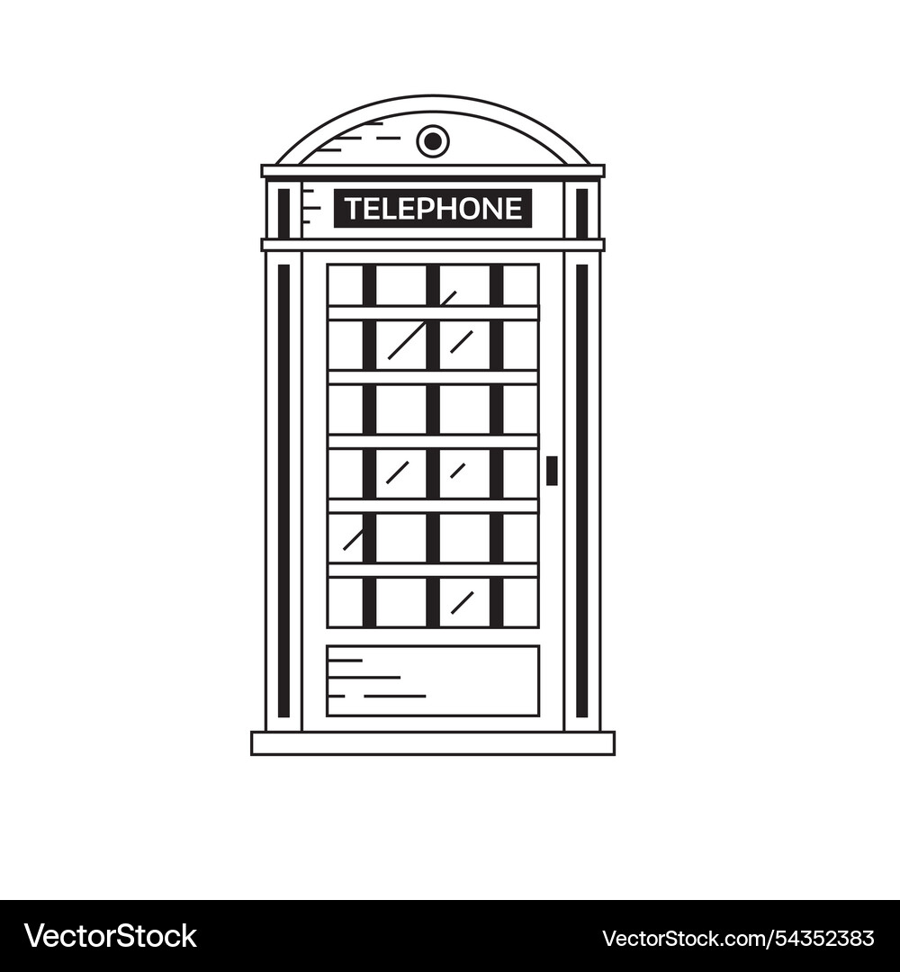 Phone booth icon in line art Royalty Free Vector Image