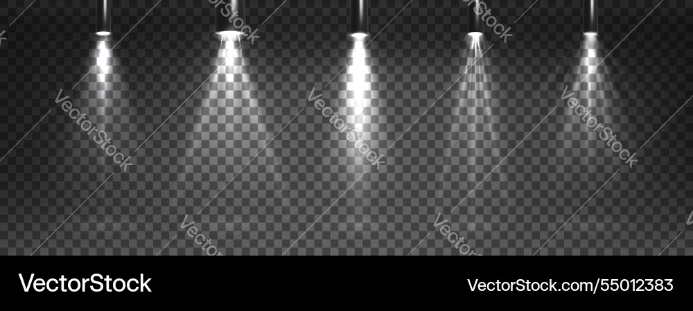 Spotlight beam set on transparent background – Royalty-Free Vector ...