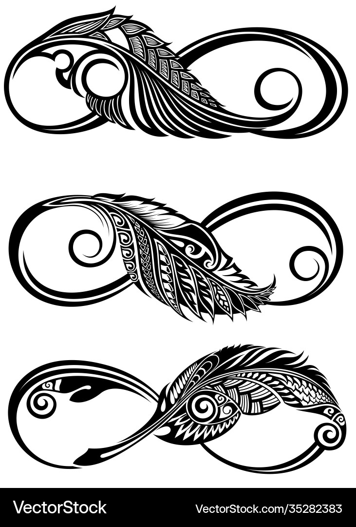 Tattoo infinity symbols Royalty Free Vector Image