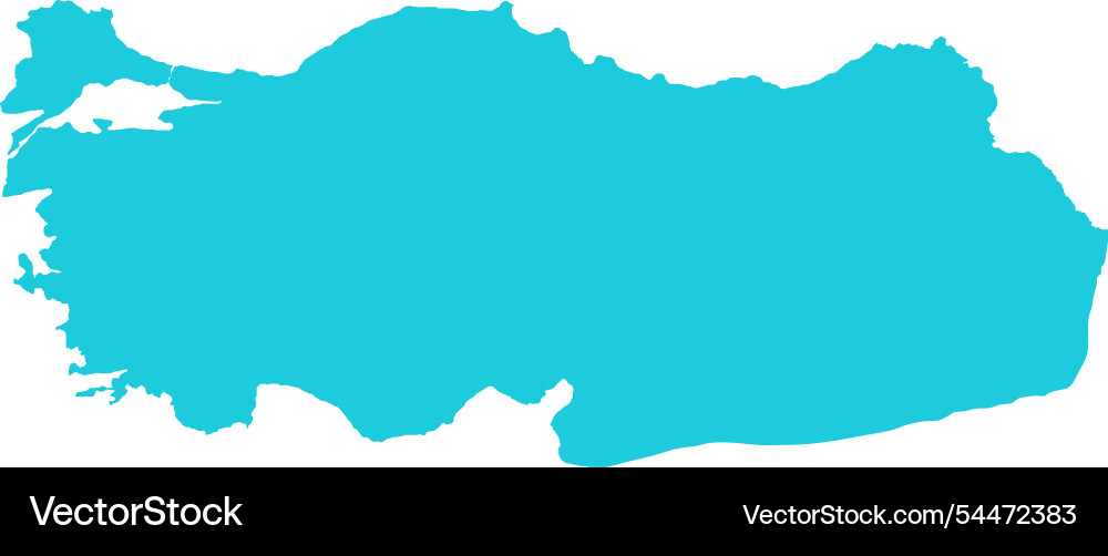 Turkey map in blue country border turkiye map Vector Image