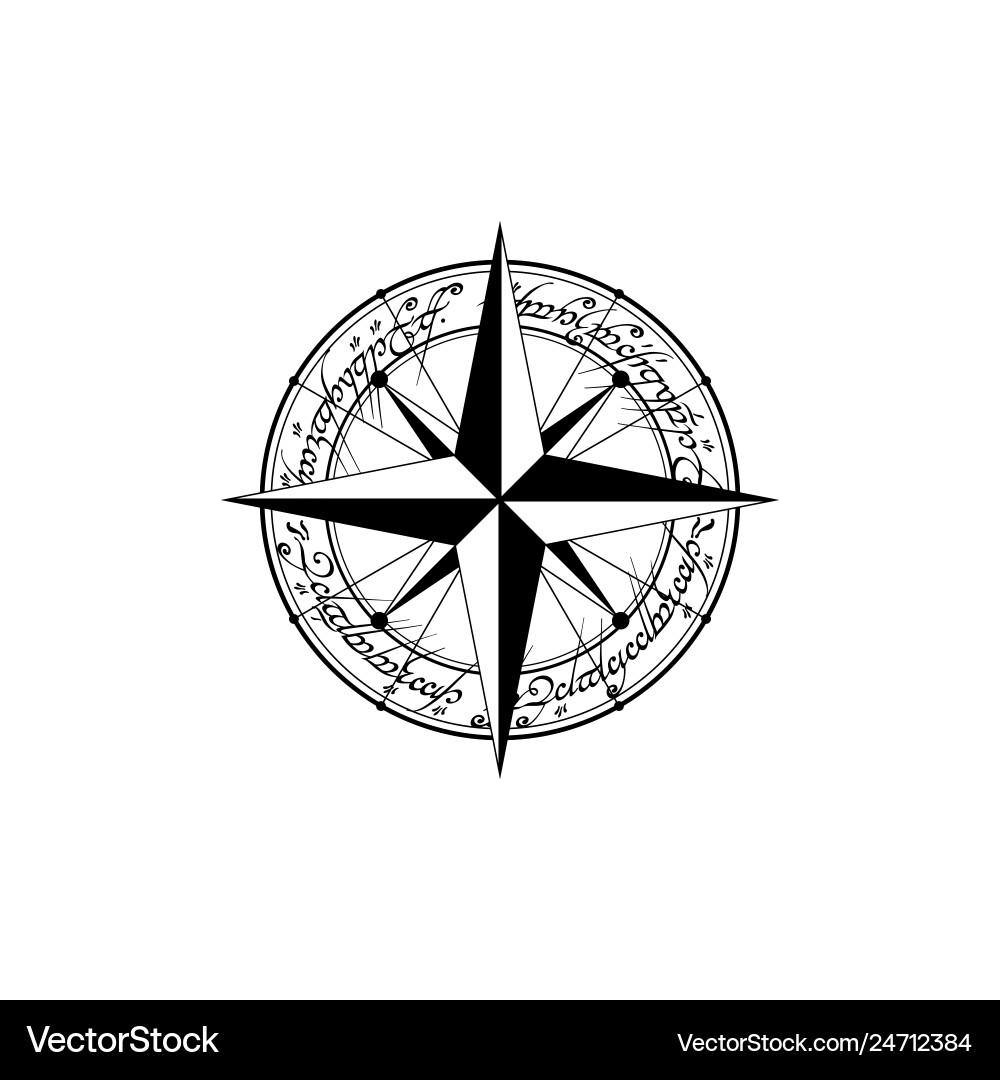 Arabic Windrose Compass Royalty Free Vector Image
