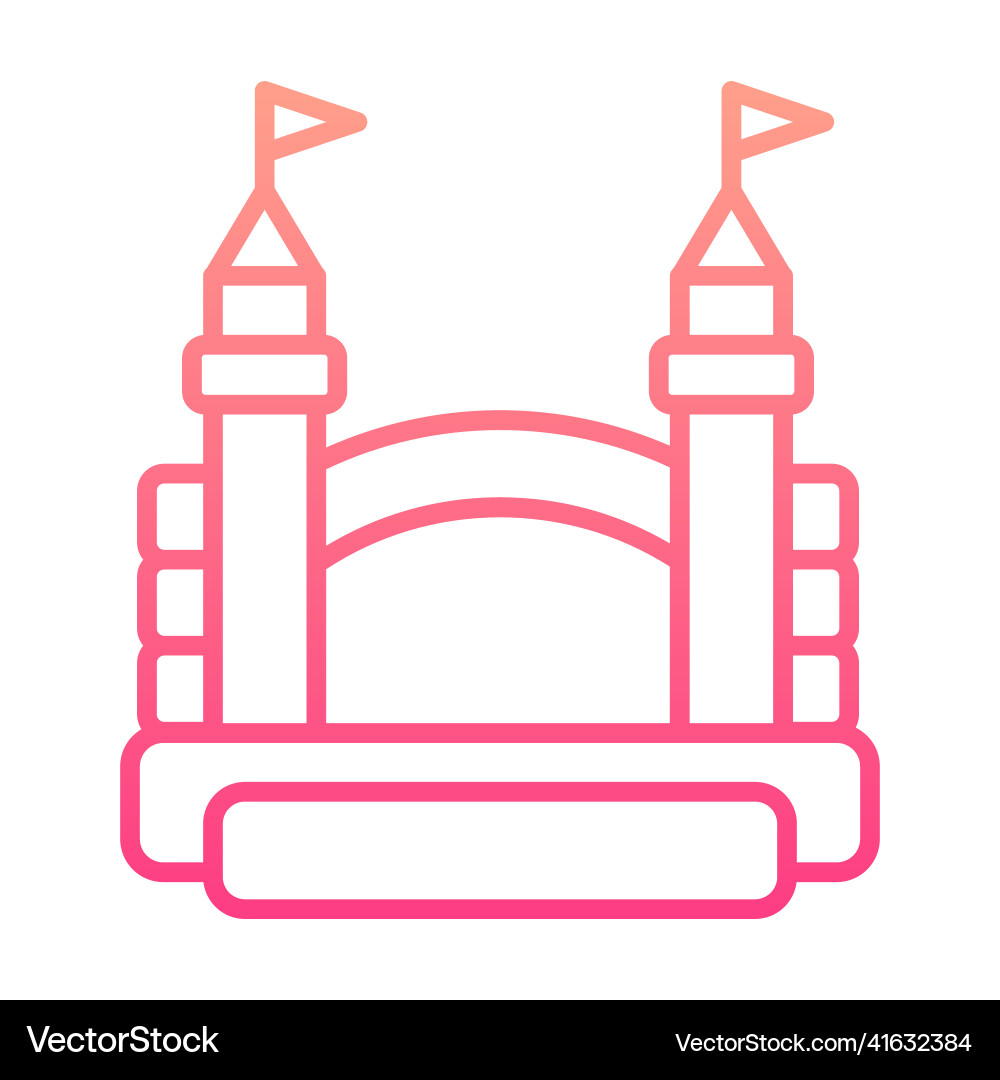 Bouncy castle gradient outline icon jumping Vector Image