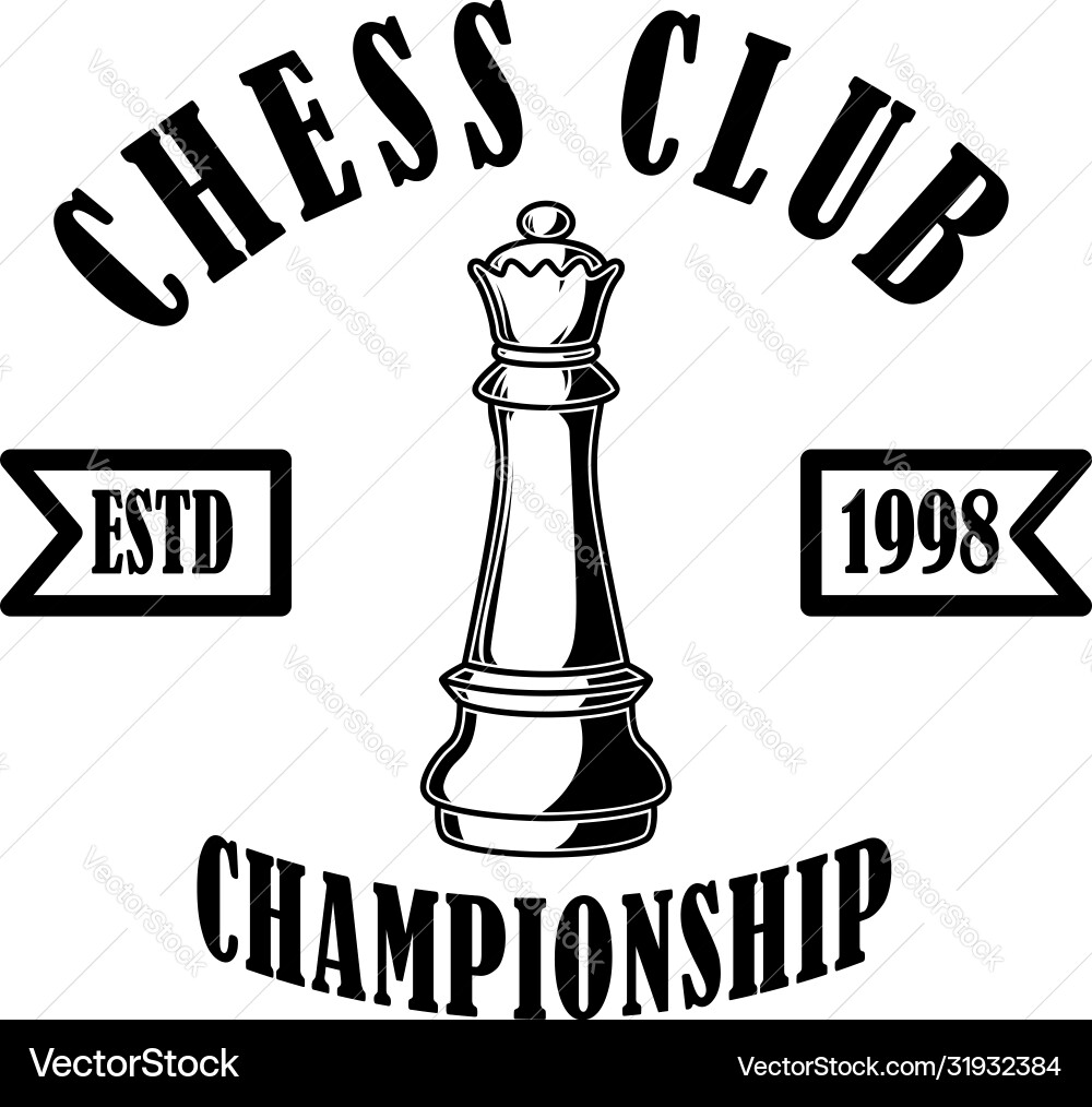 Chess club emblem template design element Vector Image