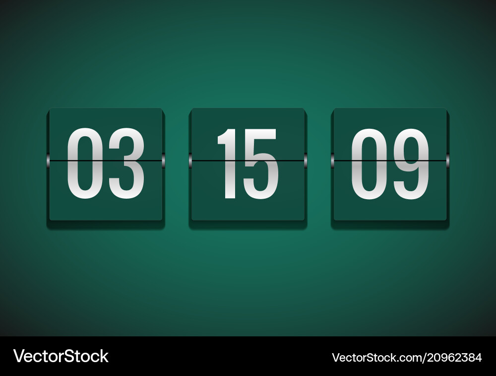 Countdown timer clock counter flip Royalty Free Vector Image