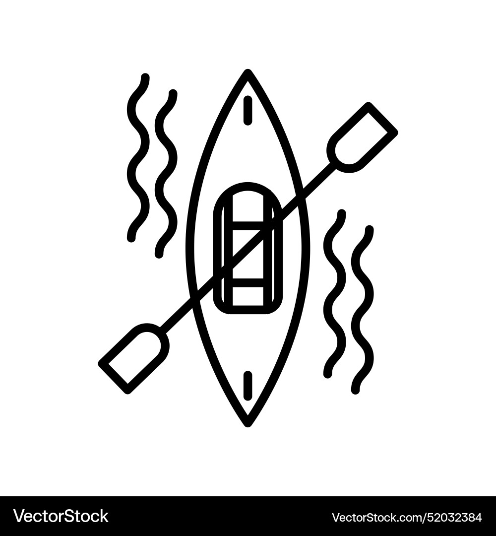 Kayak icon linear logo mark in black and white Vector Image