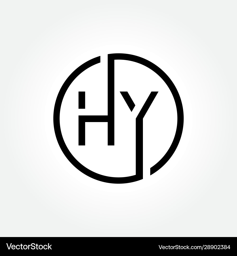 Letter hy logo design linked template with black Vector Image