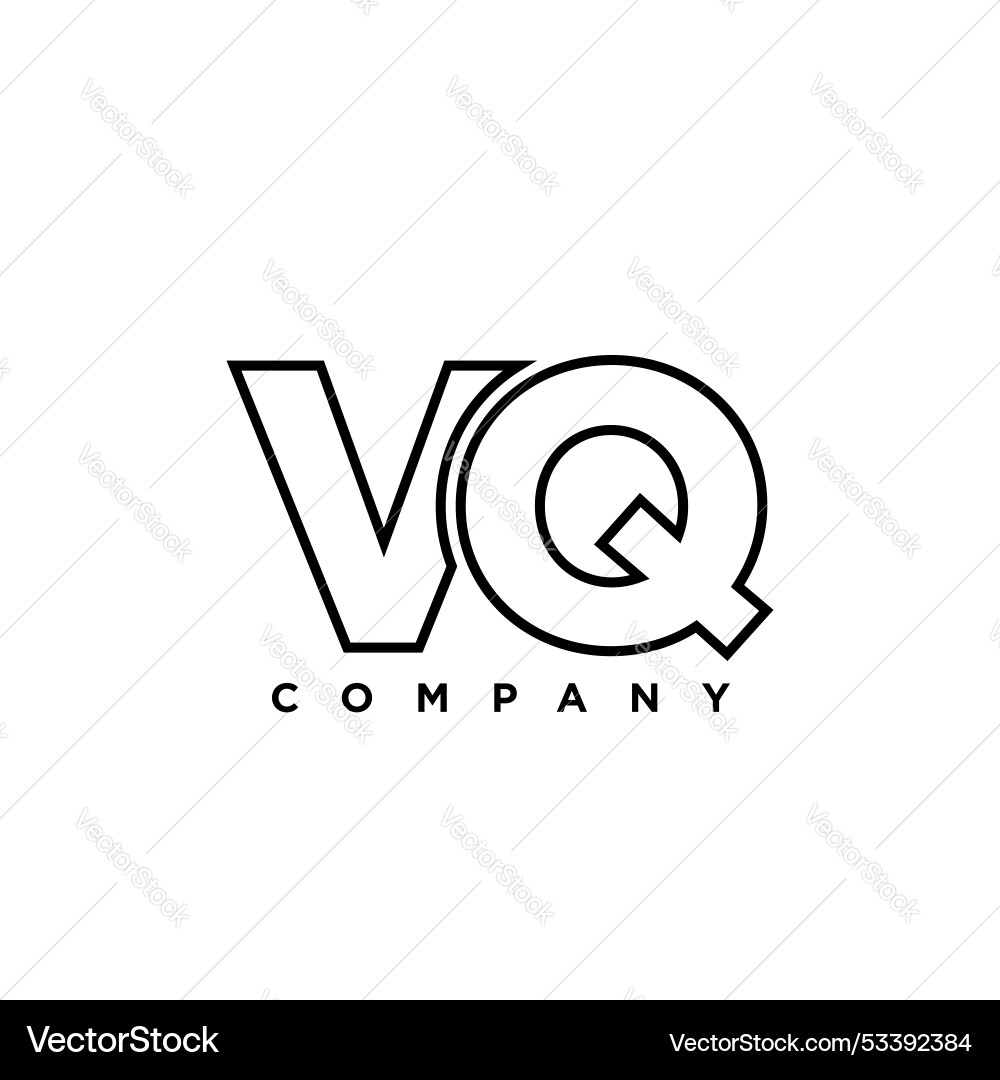 Letter v and q vq logo design template minimal Vector Image