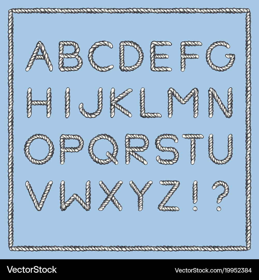 Nautical rope font Royalty Free Vector Image - VectorStock