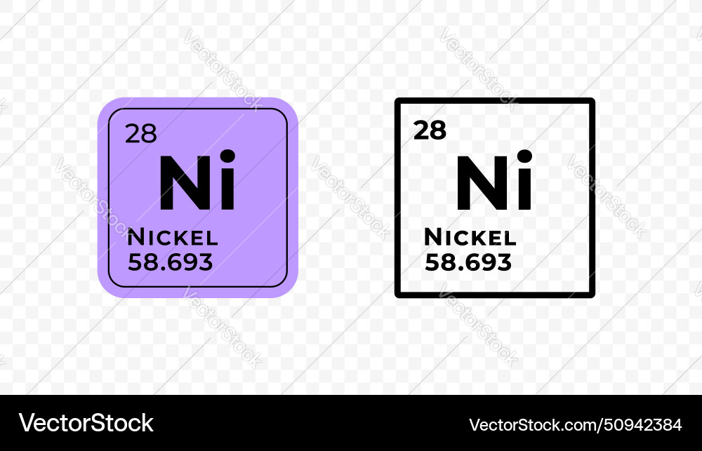 Nickel perdiodic table of elements design Vector Image