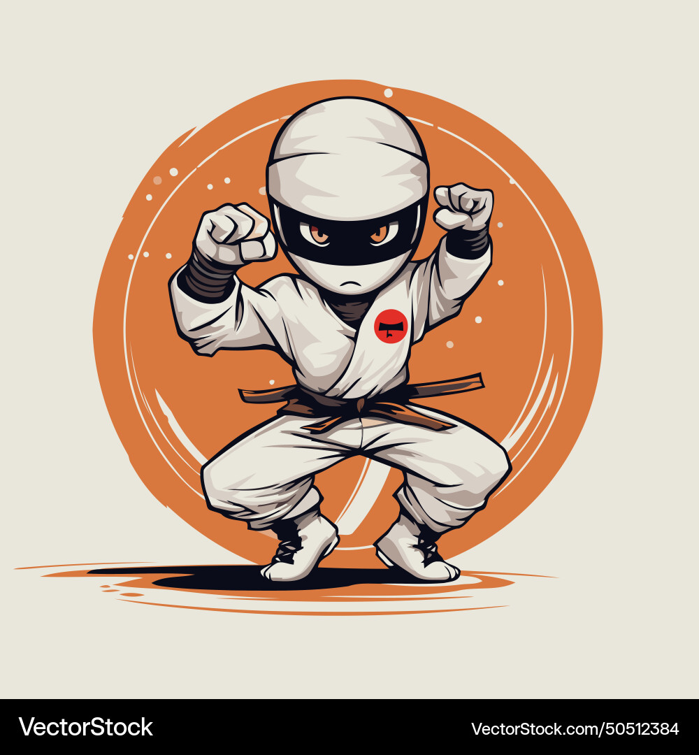 Taekwondo fighter cartoon Royalty Free Vector Image