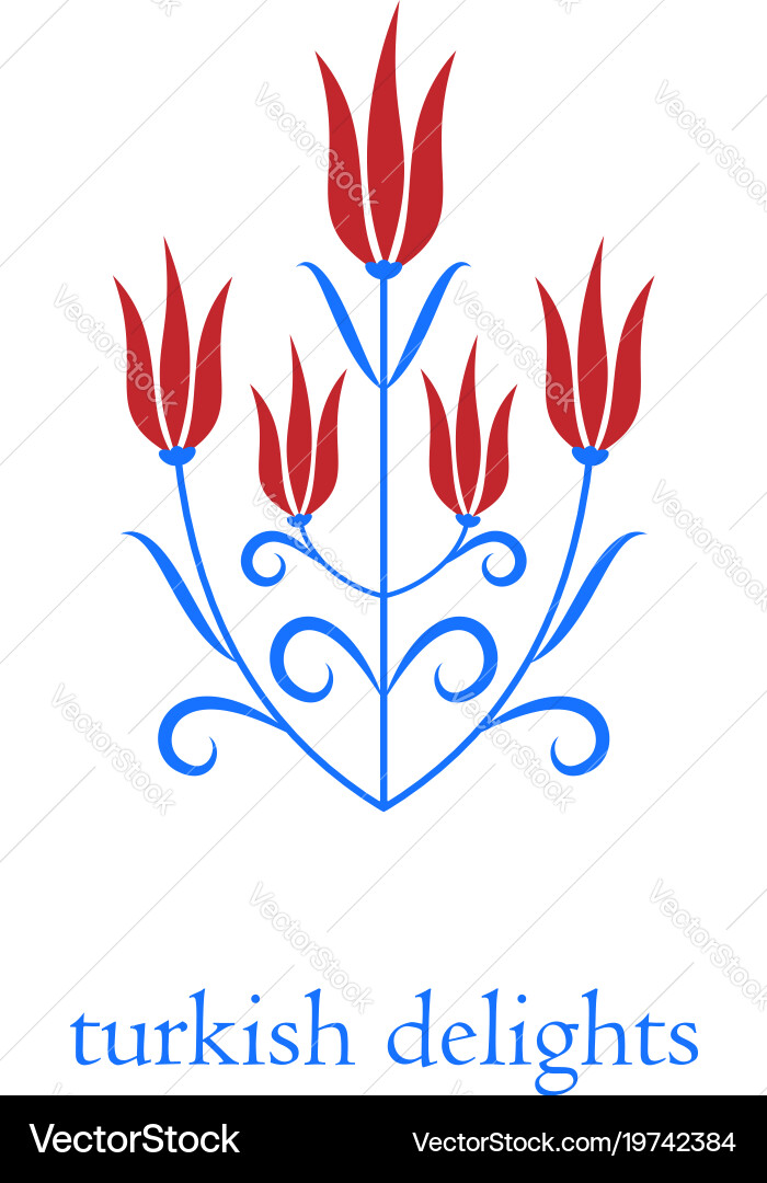 Turkish Tulip Motif Royalty Free Vector Image - VectorStock