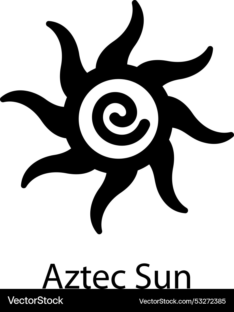 Aztec sun Royalty Free Vector Image - VectorStock