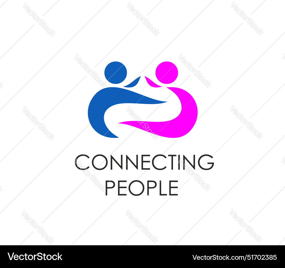 Community connect people together union emblem Vector Image