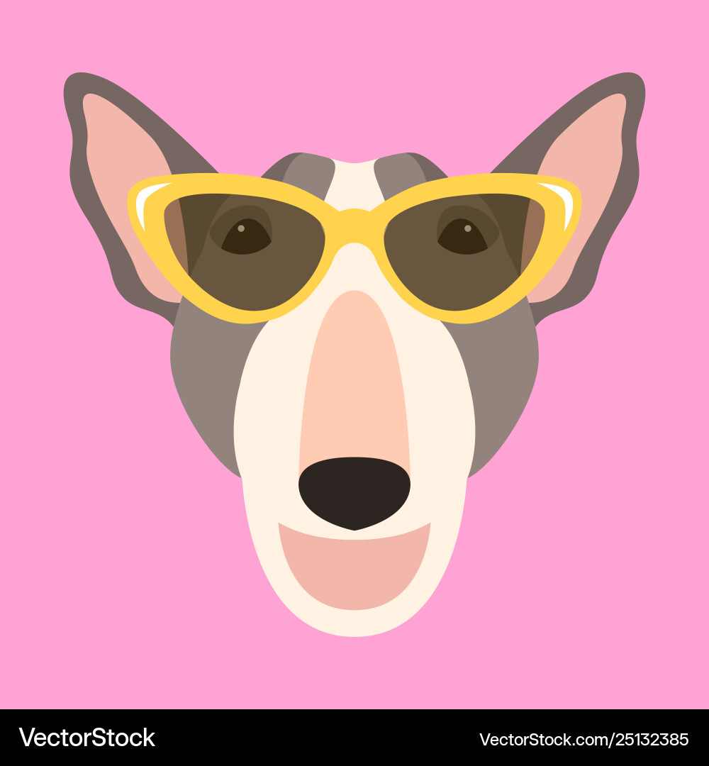 Hund Gesicht flach Stil vorne Lizenzfreies Vektorbild