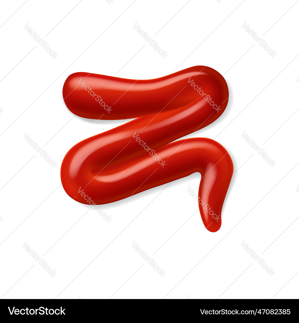Ketchup sauce splatter red tomato paste Royalty Free Vector