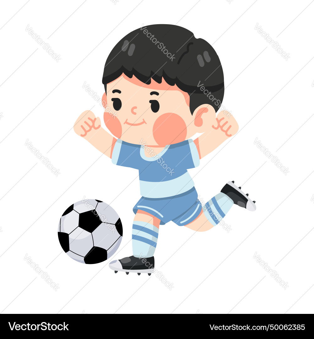 Little kid boy play football Royalty Free Vector Image