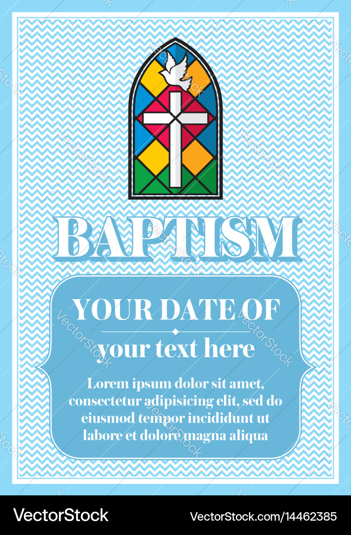 Postcard christian baptism Royalty Free Vector Image