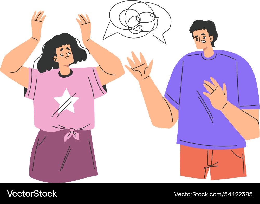 Relationship problem with angry man and woman Vector Image