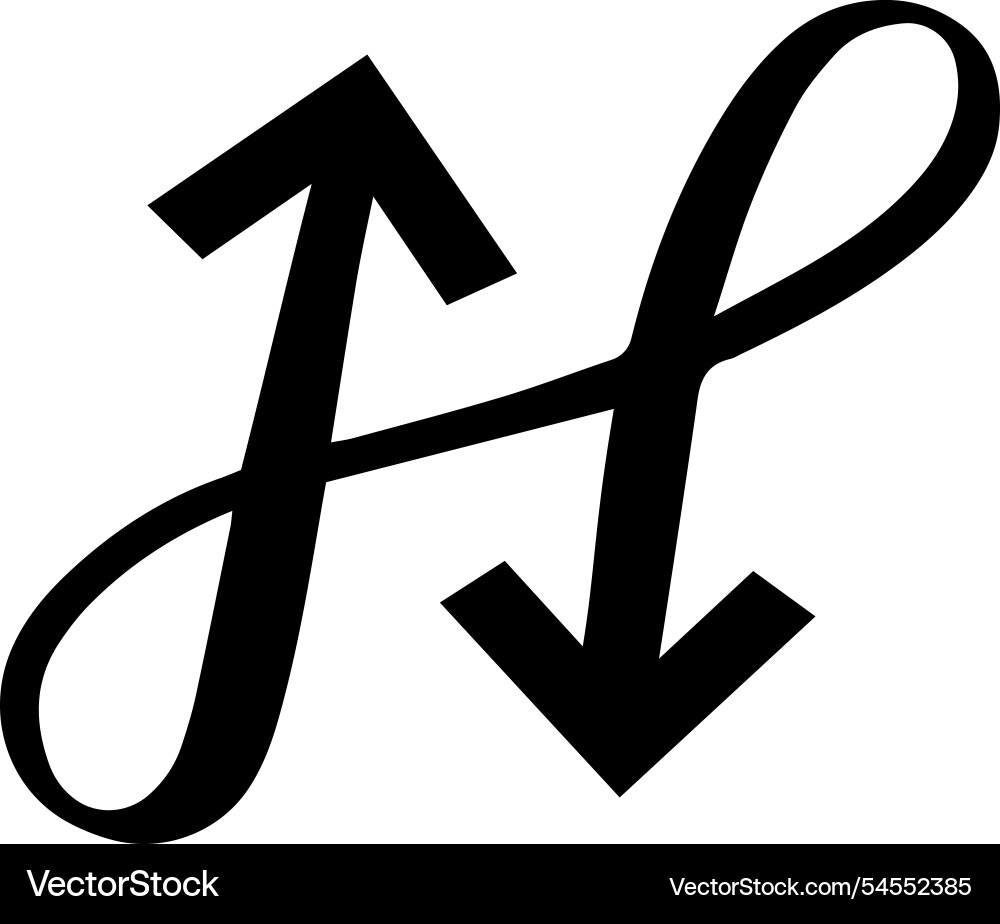 Two thick hand drawn arrows one pointing upwards Vector Image