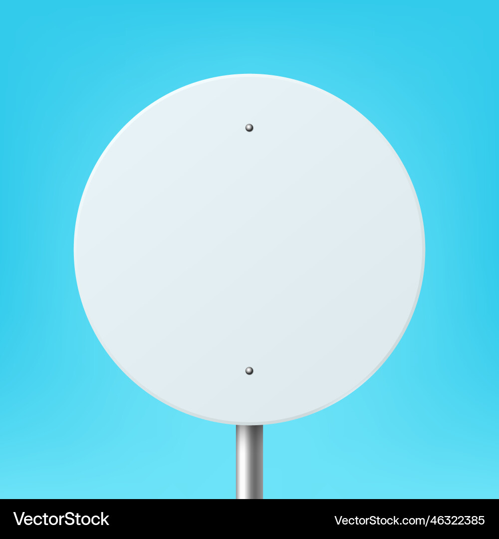 White blank round road sign frame icon Royalty Free Vector
