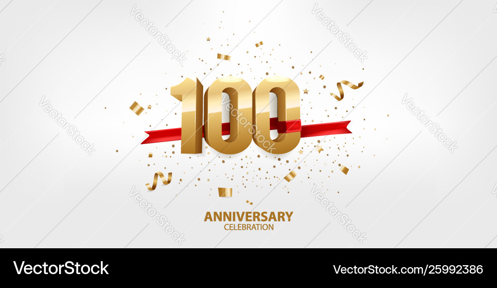 100th anniversary celebration Royalty Free Vector Image