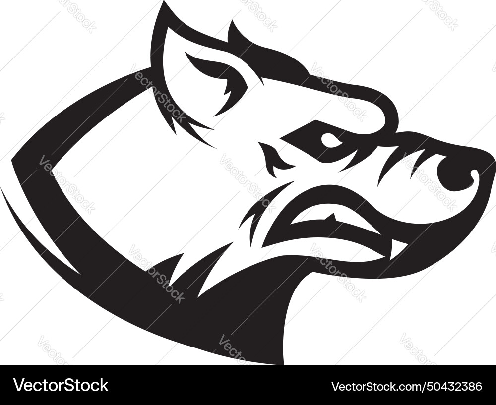 Angry dog head mascot design element Royalty Free Vector