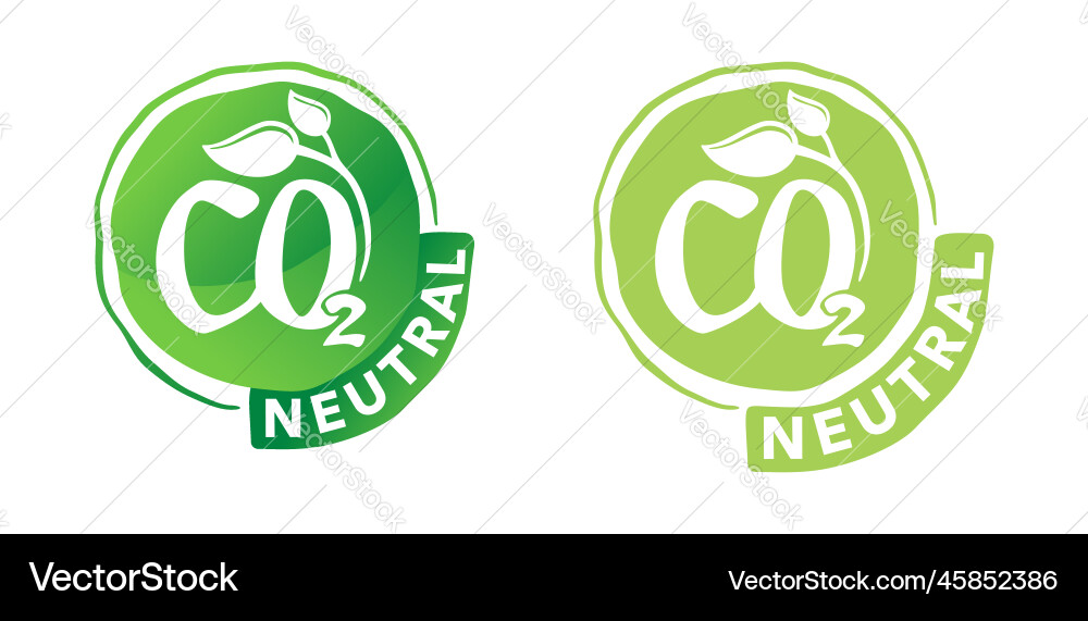 Co2 neutral - net zero footprint abstract icon Vector Image