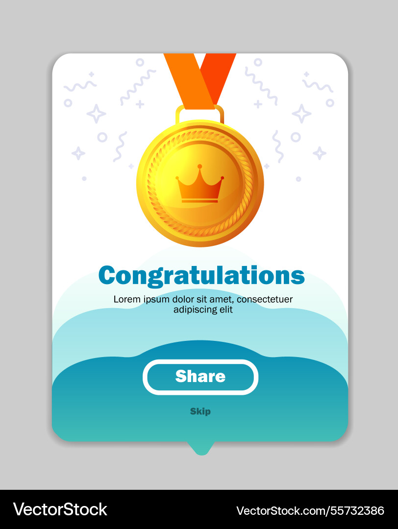 Congratulations pop up banner design element Vector Image