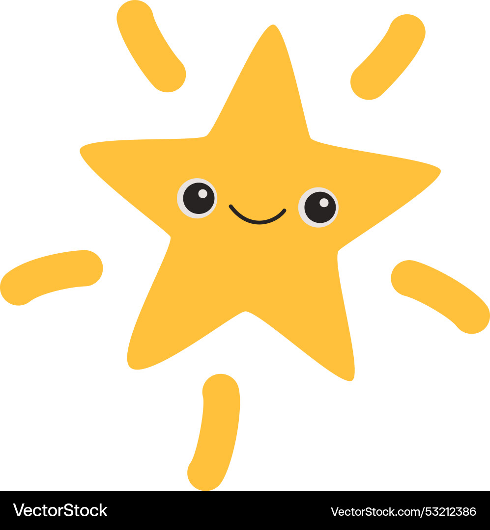 Cute star with smiling face Royalty Free Vector Image