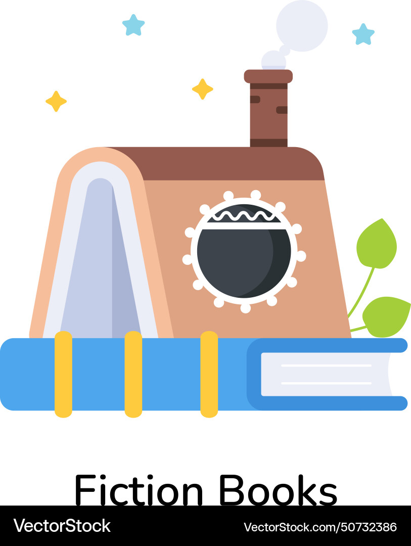 Fiction books Royalty Free Vector Image - VectorStock