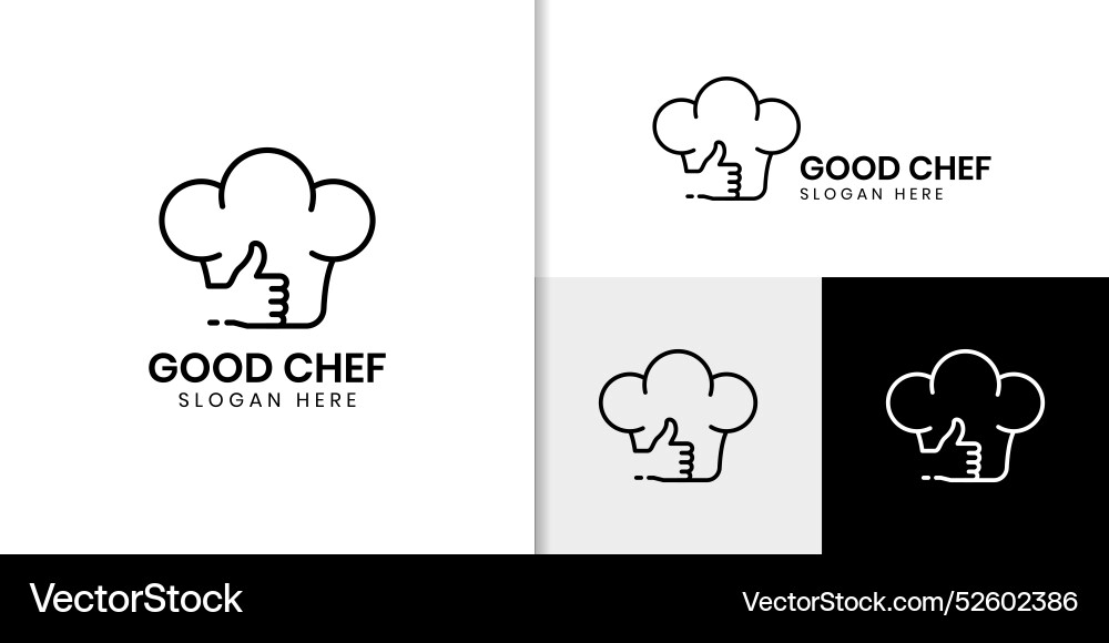 Good food and chef restaurant logo design Vector Image