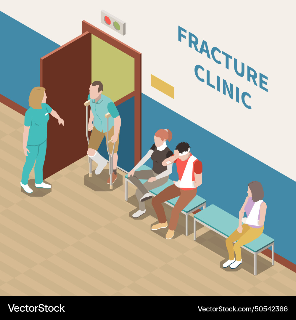 Injured people isometric Royalty Free Vector Image