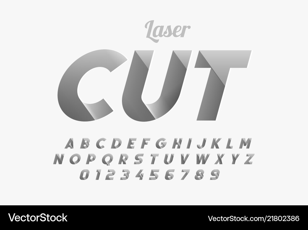Laser Cut Alphabet Font - Lettering Art Royalty Free Vector