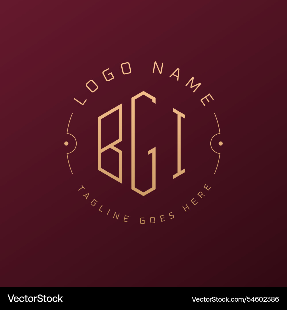 Luxury bgi logo design elegant letter Royalty Free Vector