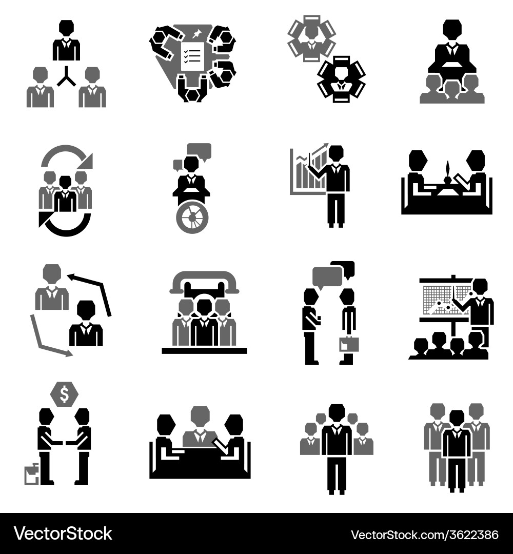 Meeting icon black Royalty Free Vector Image - VectorStock