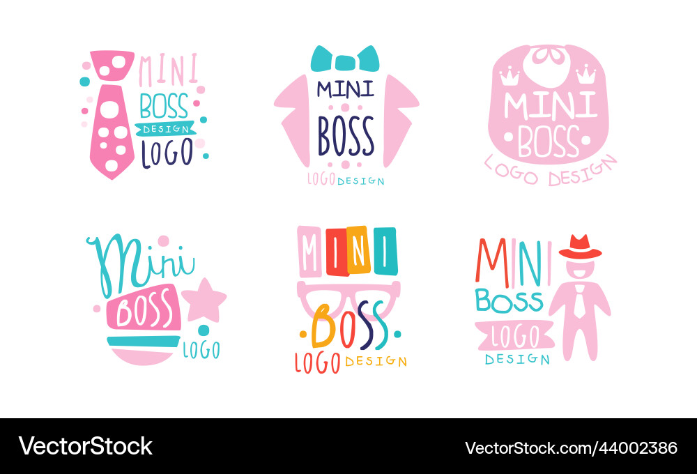 Mini boss logo original design for baby Royalty Free Vector