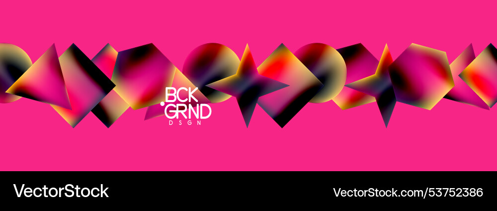 Neon color geometric shapes square triangle circle