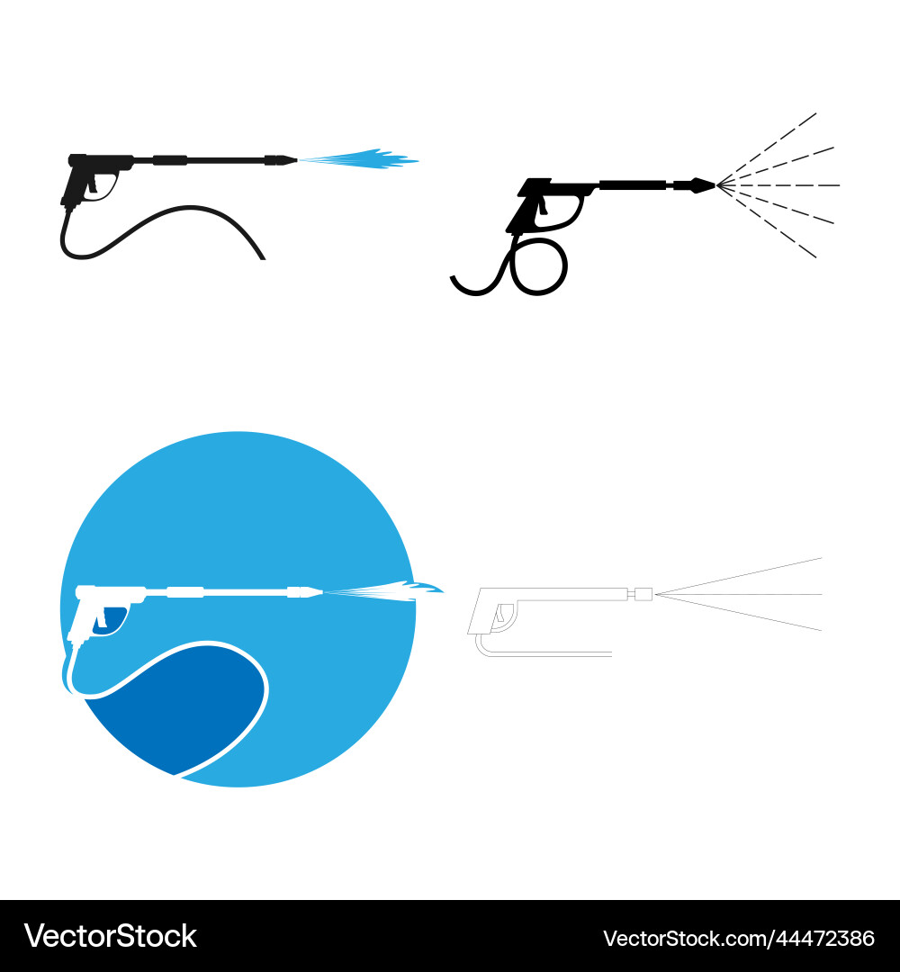 Pressure washing gun logo template Royalty Free Vector Image