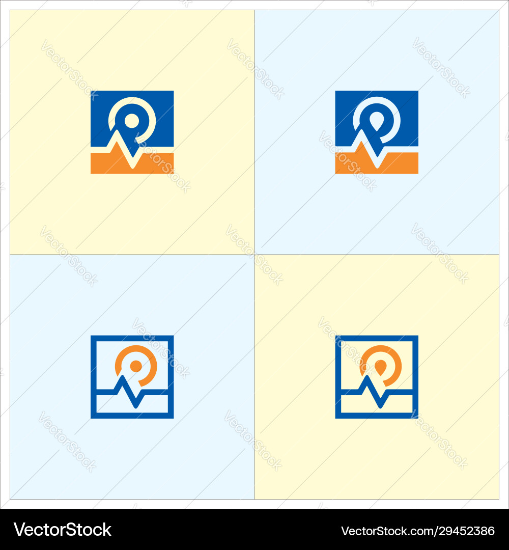 Pulse shaped letter p logo design template Vector Image