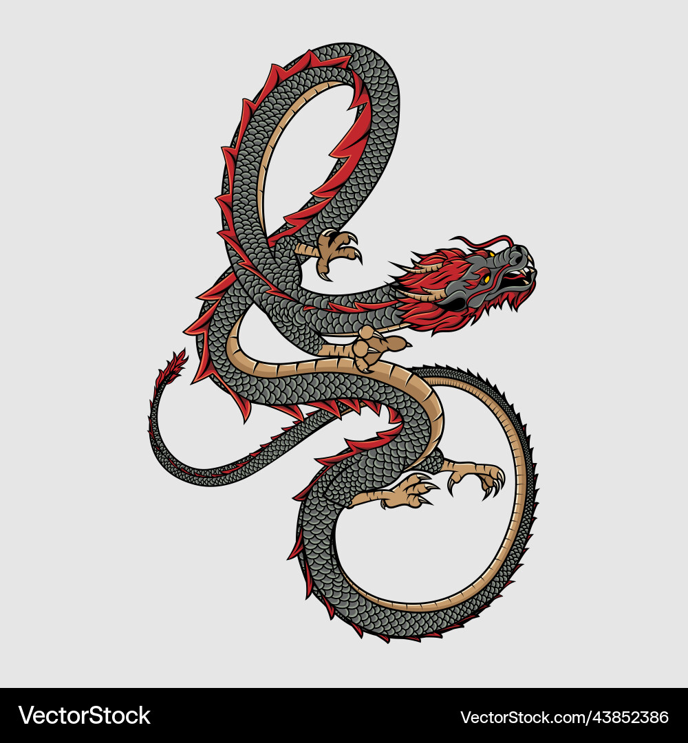 Rising dragon Royalty Free Vector Image - VectorStock