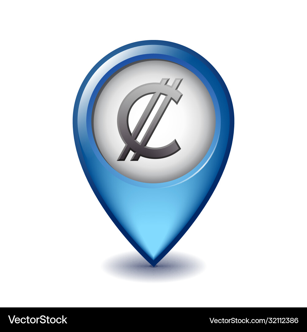 Salvadoran colon symbol on mapping marker Vector Image