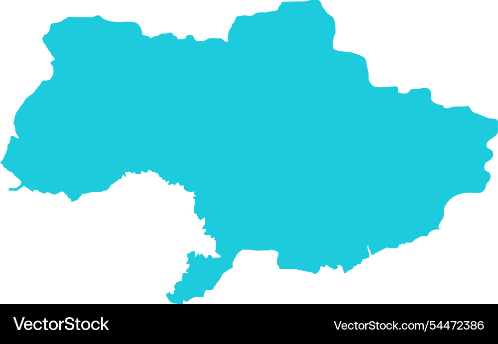 Ukraine map in blue country border Royalty Free Vector Image