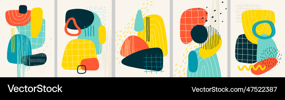 Abstract design poster set trendy graphic cards Vector Image