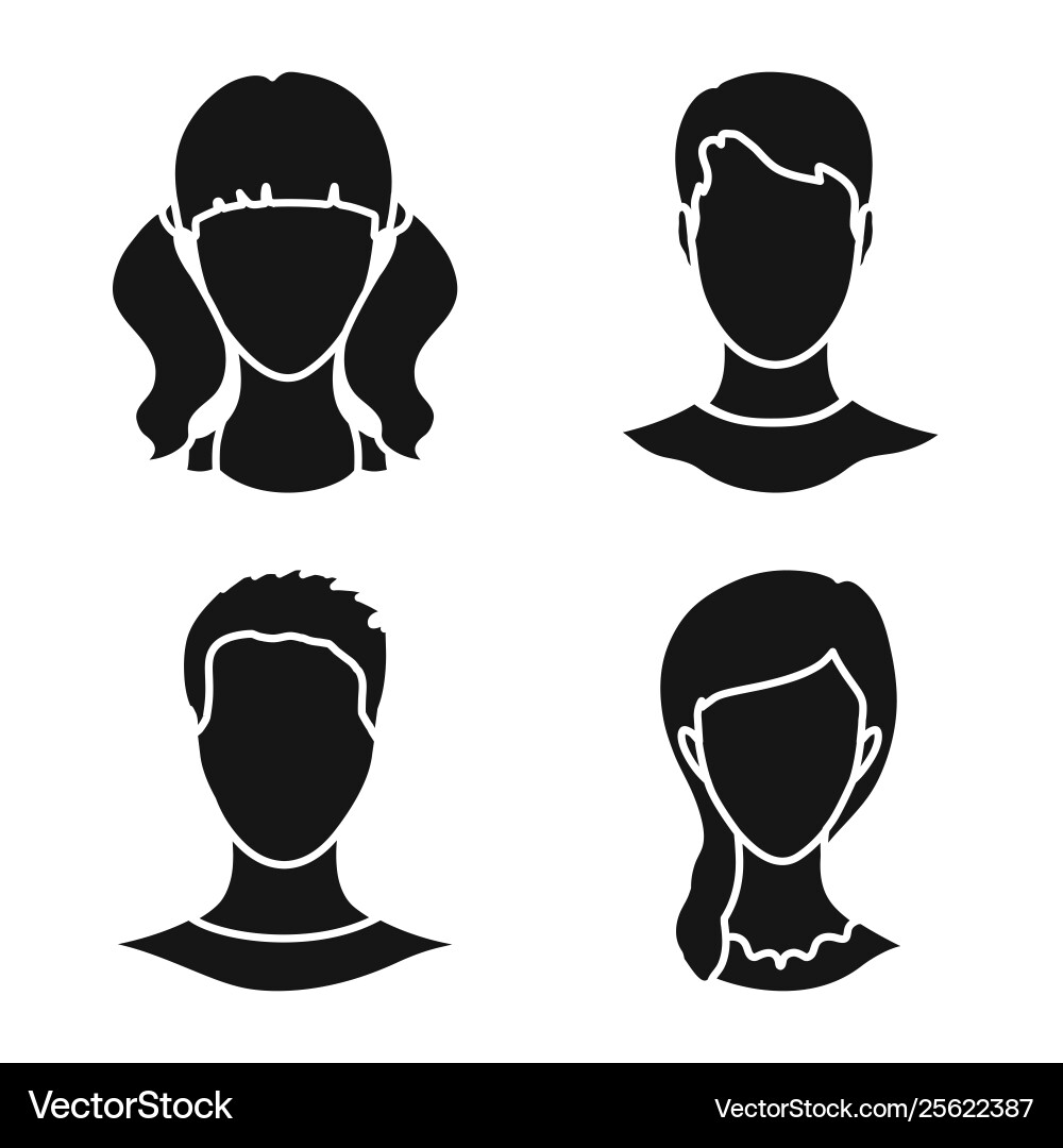 Character & Profile Icon Set Royalty Free Vector Image