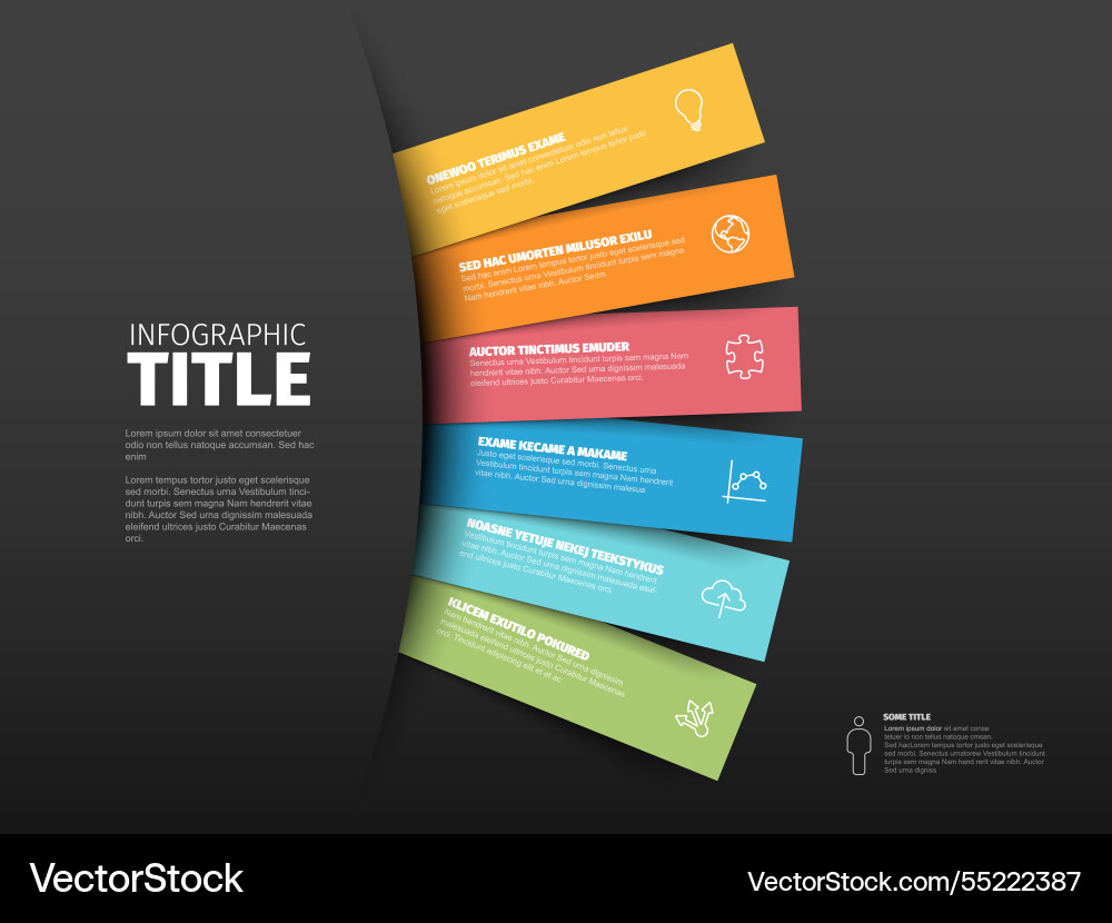 Colorful infographic with text headers and icons Vector Image