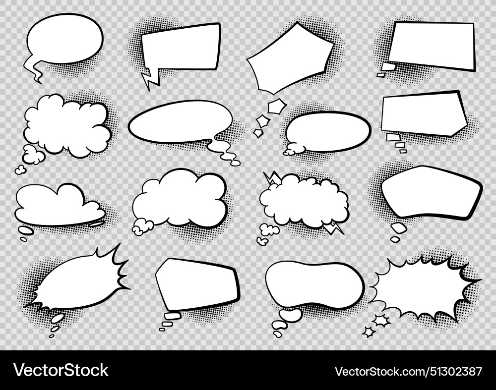 Comics book speech bubbles balloon Royalty Free Vector Image