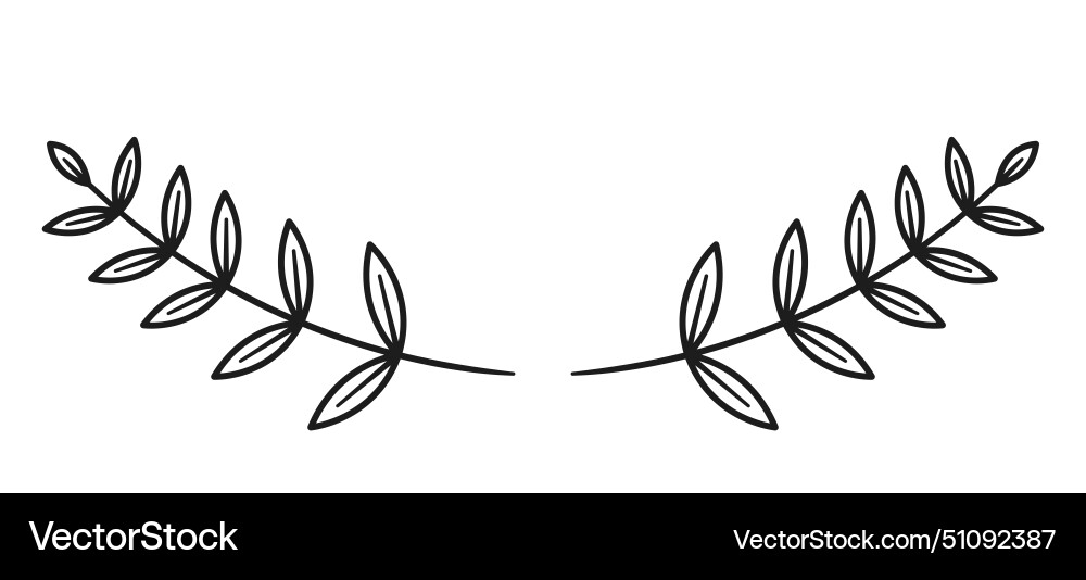 Decorative text divider with elegant laurel leaves