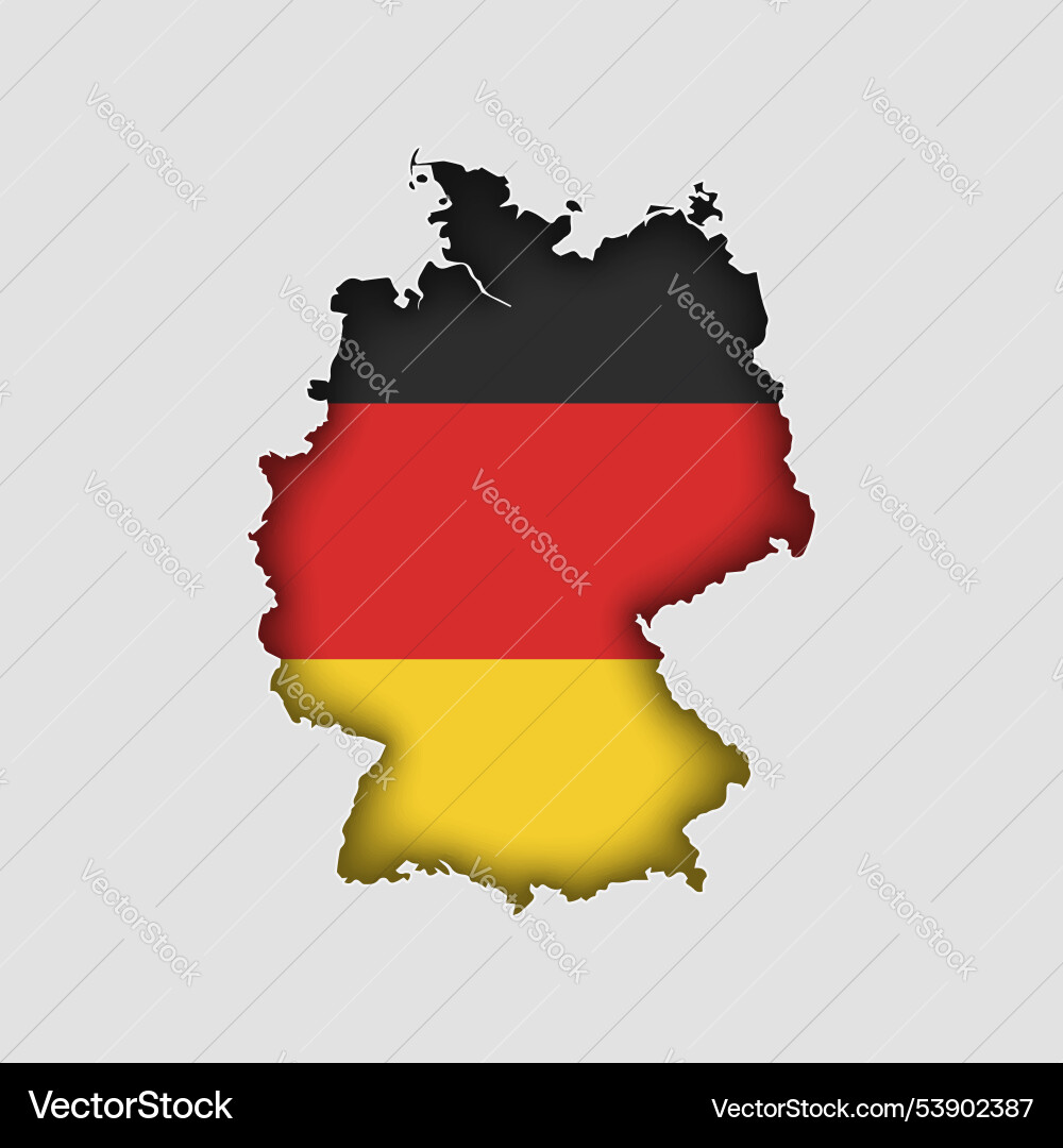 Germany map with flag in body Royalty Free Vector Image