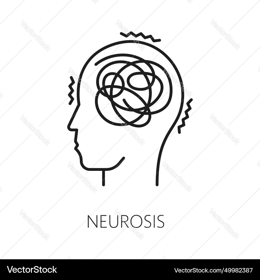 Neurosis psychological disorder problem icon Vector Image