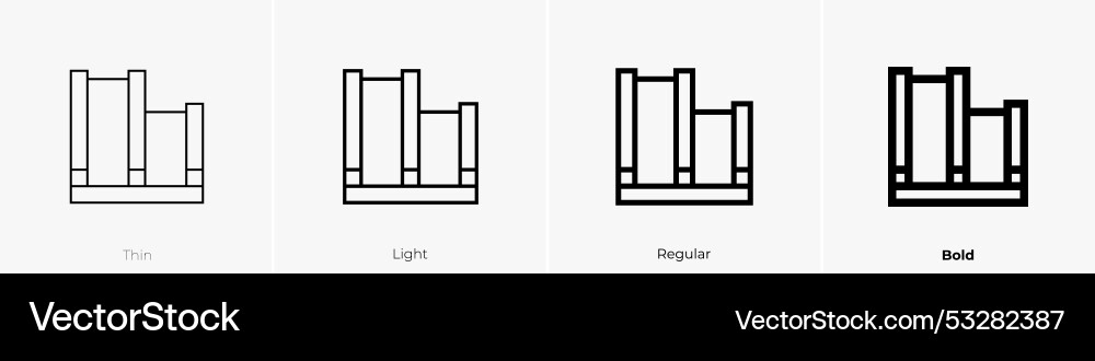 Pull up bar icon thin light regular and bold Vector Image